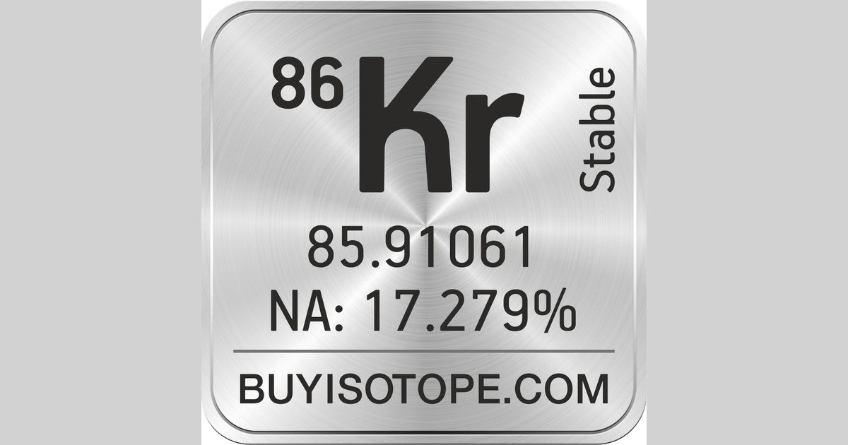 86Kr Isotope, Enriched 86Kr, 86Kr Gas, 86Kr Price, 86Kr Applications