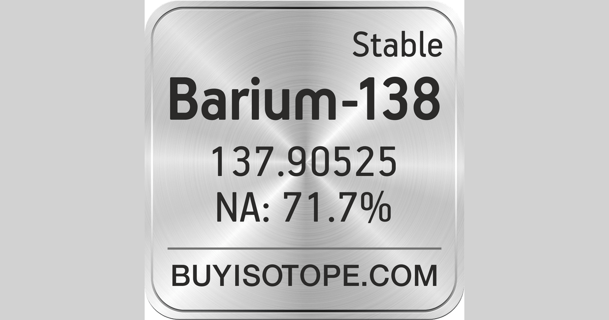 Barium-138, Barium-138 Isotope, Enriched Barium-138