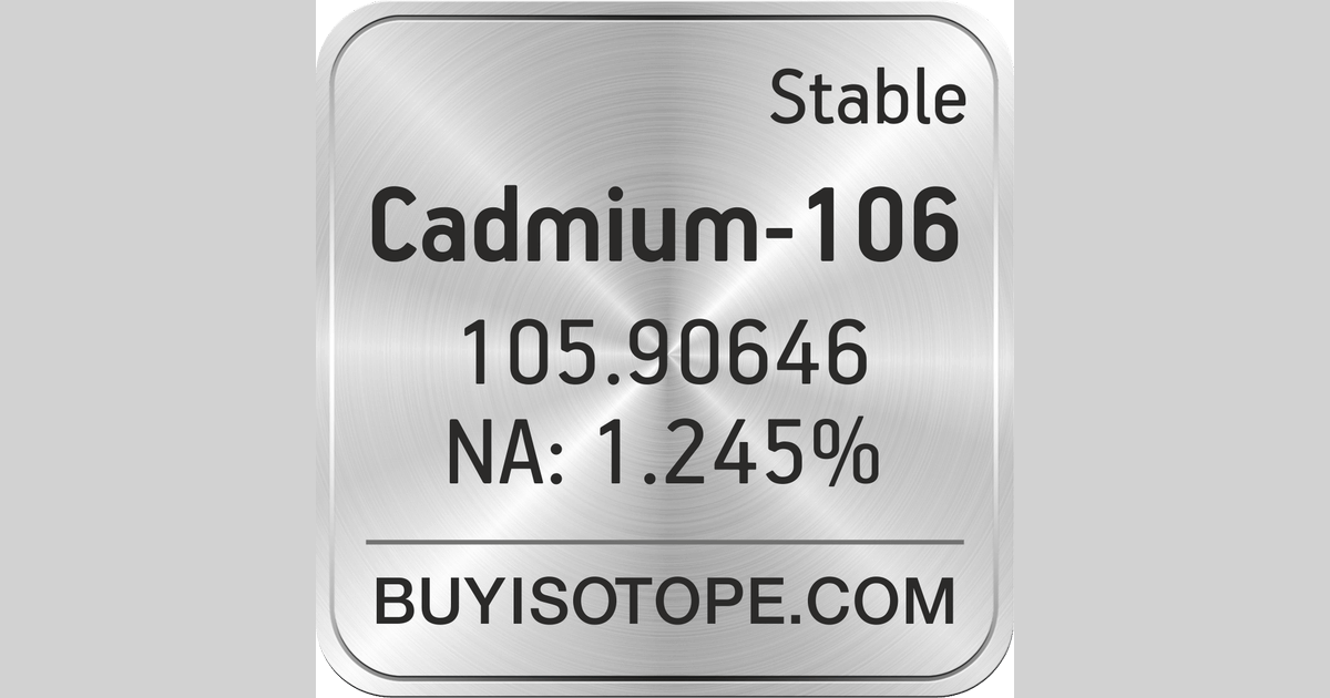 Cadmium-106, Cadmium-106 Isotope, Enriched Cadmium-106