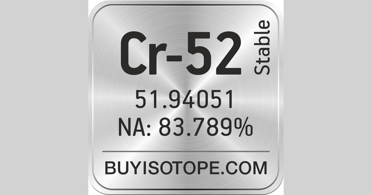 Cr-52 Isotope, Enriched Cr-52, Cr-52 Metal, Cr-52 Oxide, Cr-52 Price