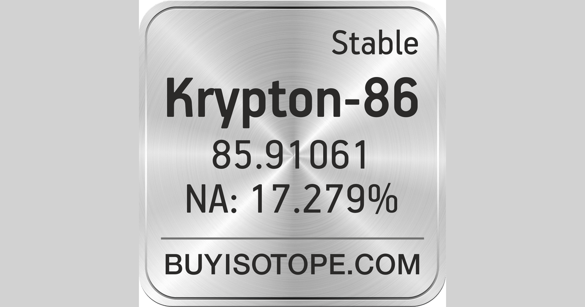 Krypton-86, Krypton-86 Isotope, Enriched Krypton-86, Krypton-86 Gas