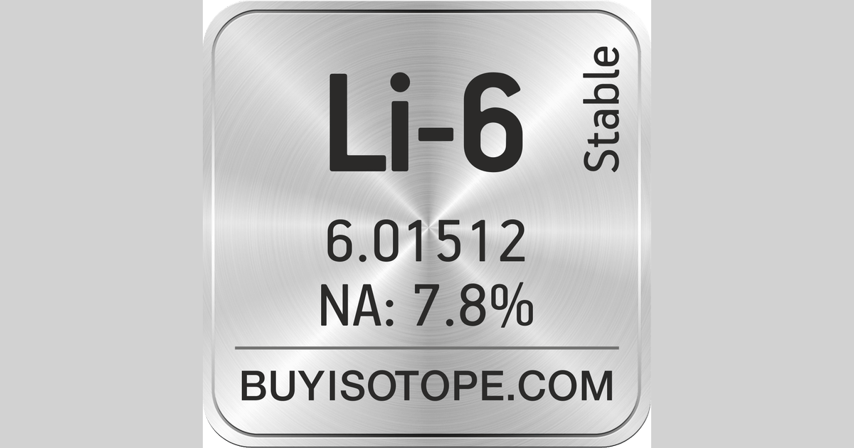 Li-6 Isotope, Enriched Li-6, Li-6 Metal, Li-6 Hydroxide, Li-6 Price
