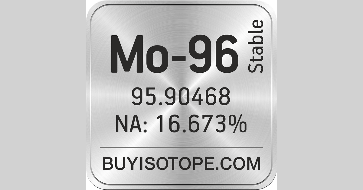 Mo-96 Isotope, Enriched Mo-96, Mo-96 Metal, Mo-96 Oxide, Mo-96 Price