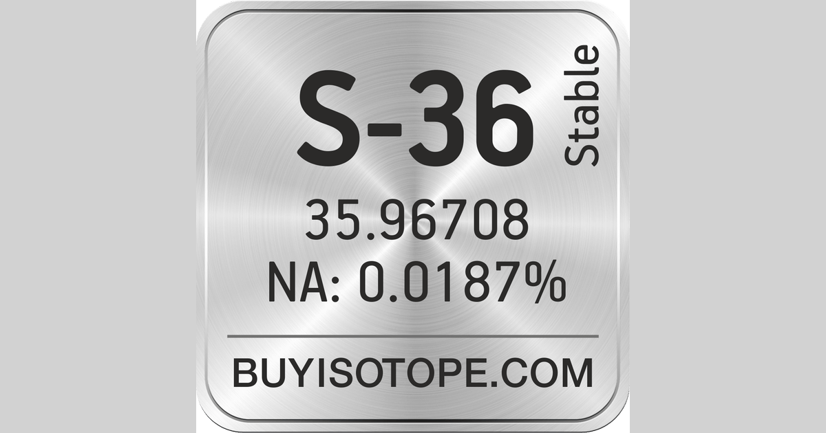 S-36 Isotope, Enriched S-36, S-36 Elemental, S-36 Price