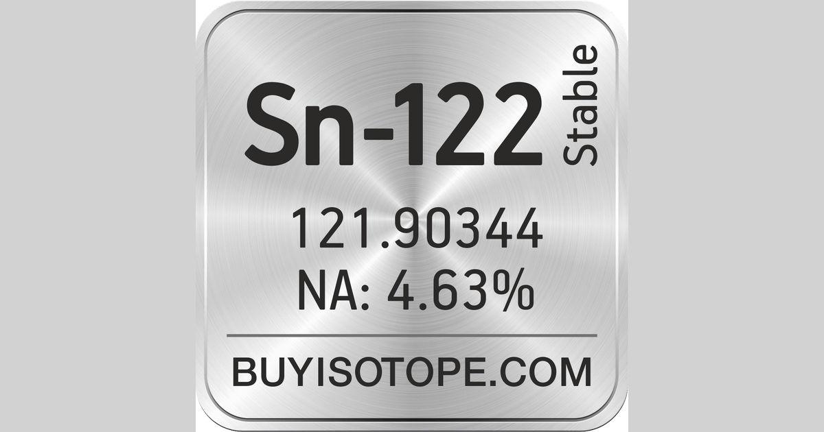 Sn-122 Isotope, Enriched Sn-122, Sn-122 Metal, Sn-122 Price